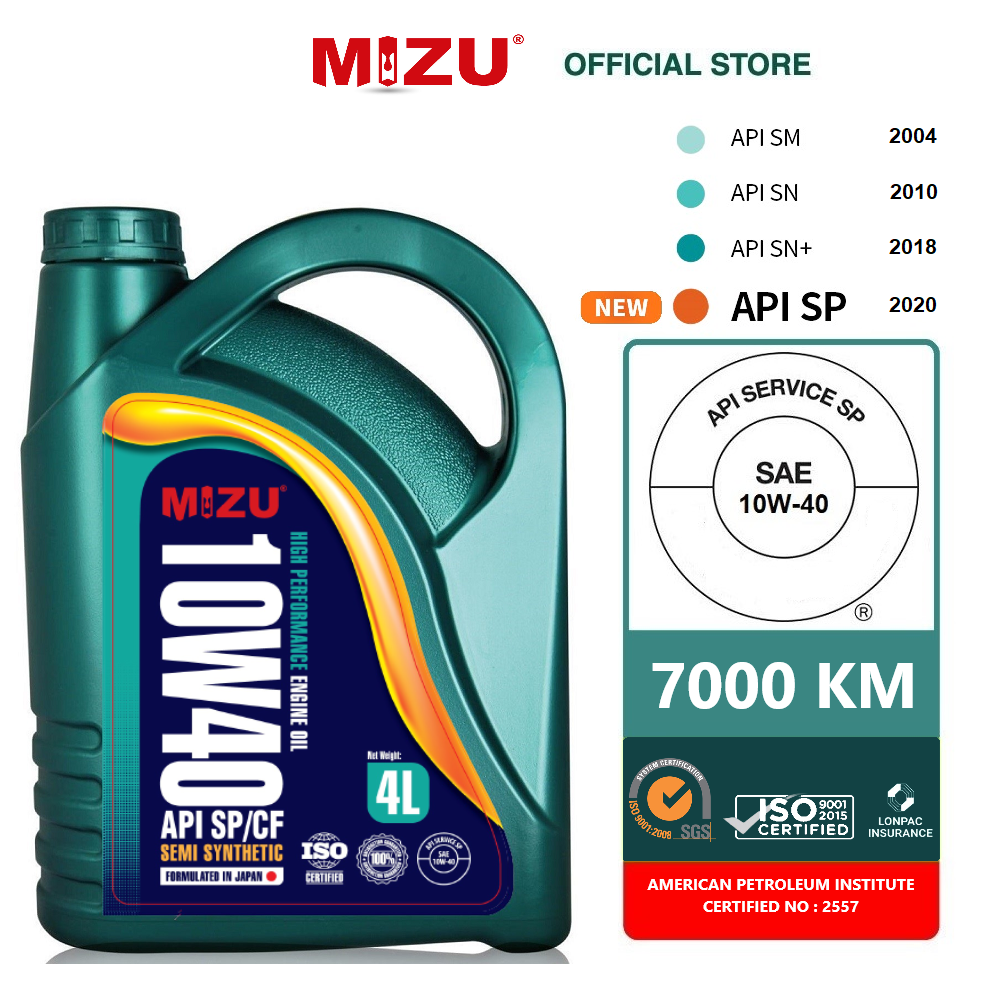 [Free Shipment API SP ] MIZU 10W40 Semi Synthetic Engine Oil 4L myvi ...