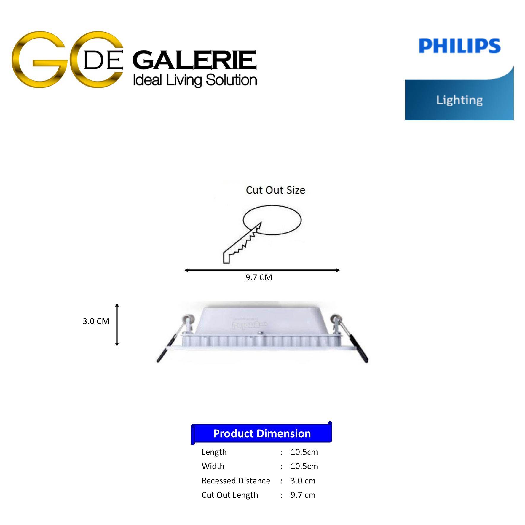 DOWN LIGHT LED RECESSED PHILIPS DN024B D100-LED6-N/W 10W 4000K 4 600lm ...