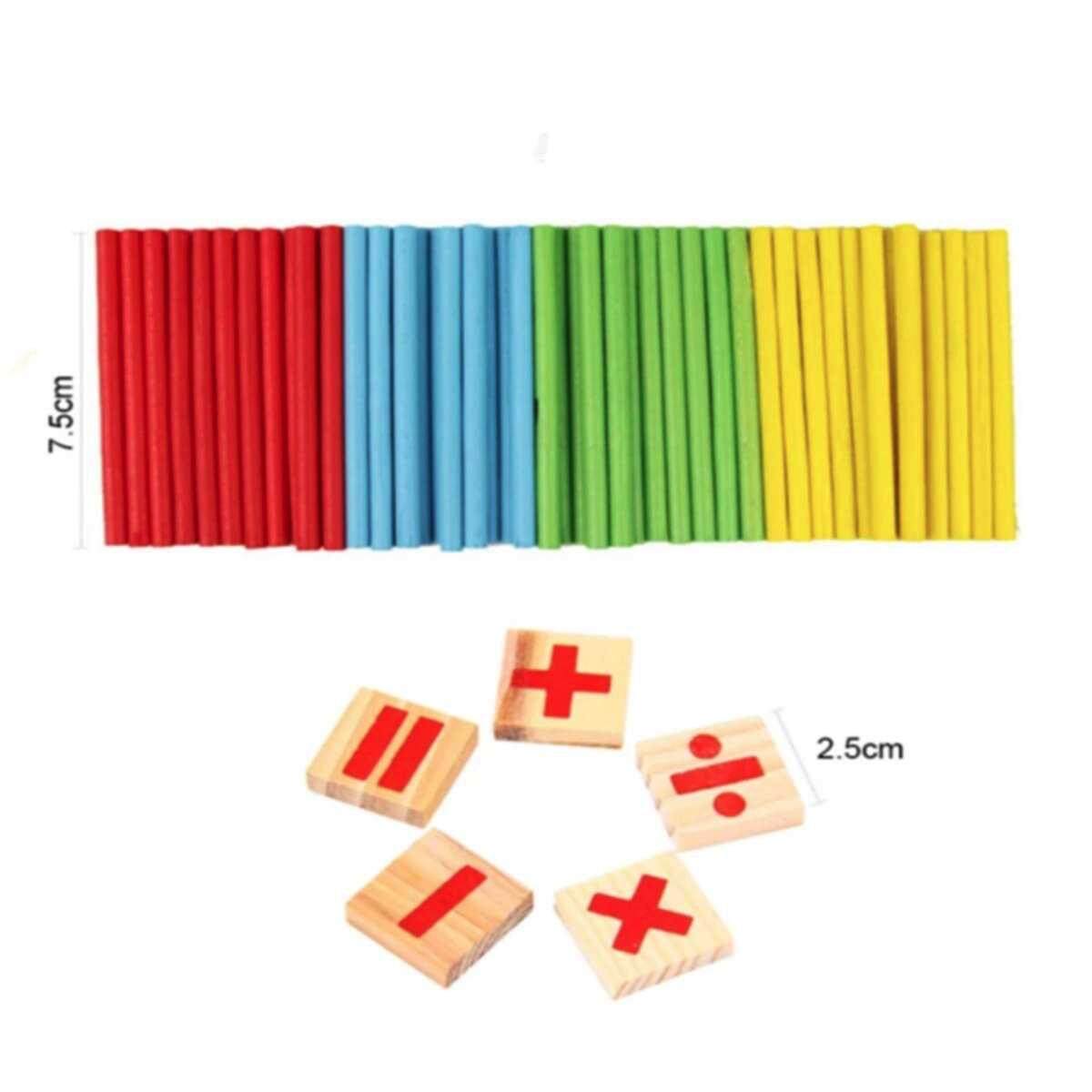 (SOLID WOOD WITH INSTRUCTION) WJS Baby Wooden Math Sticks Mathematical ...