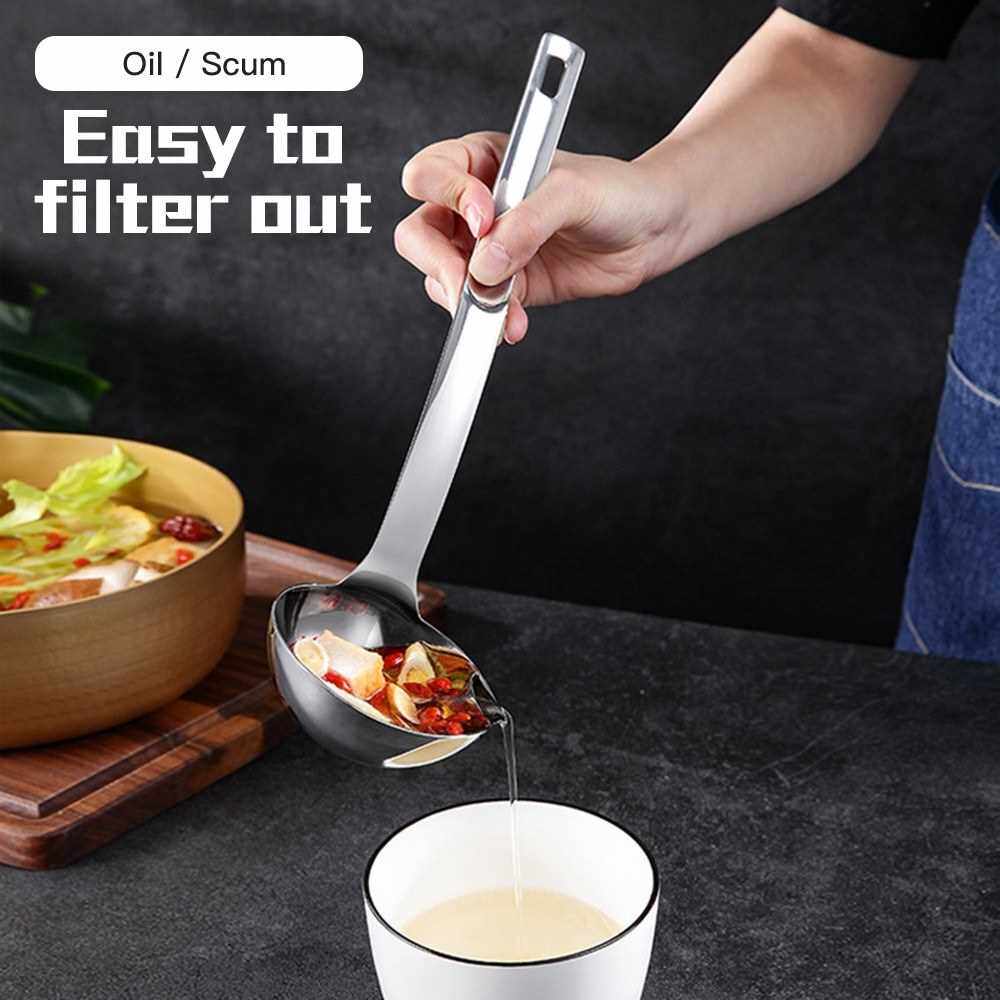 Soup Ladle Oil Fat Separator Stainless Steel Oil Filter Ladle Fat ...