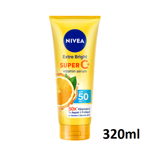 NIVEA Extra Bright Super C+ SPF50 Vitamin Serum Body Lotion (70ml / 180ml / 320ml)