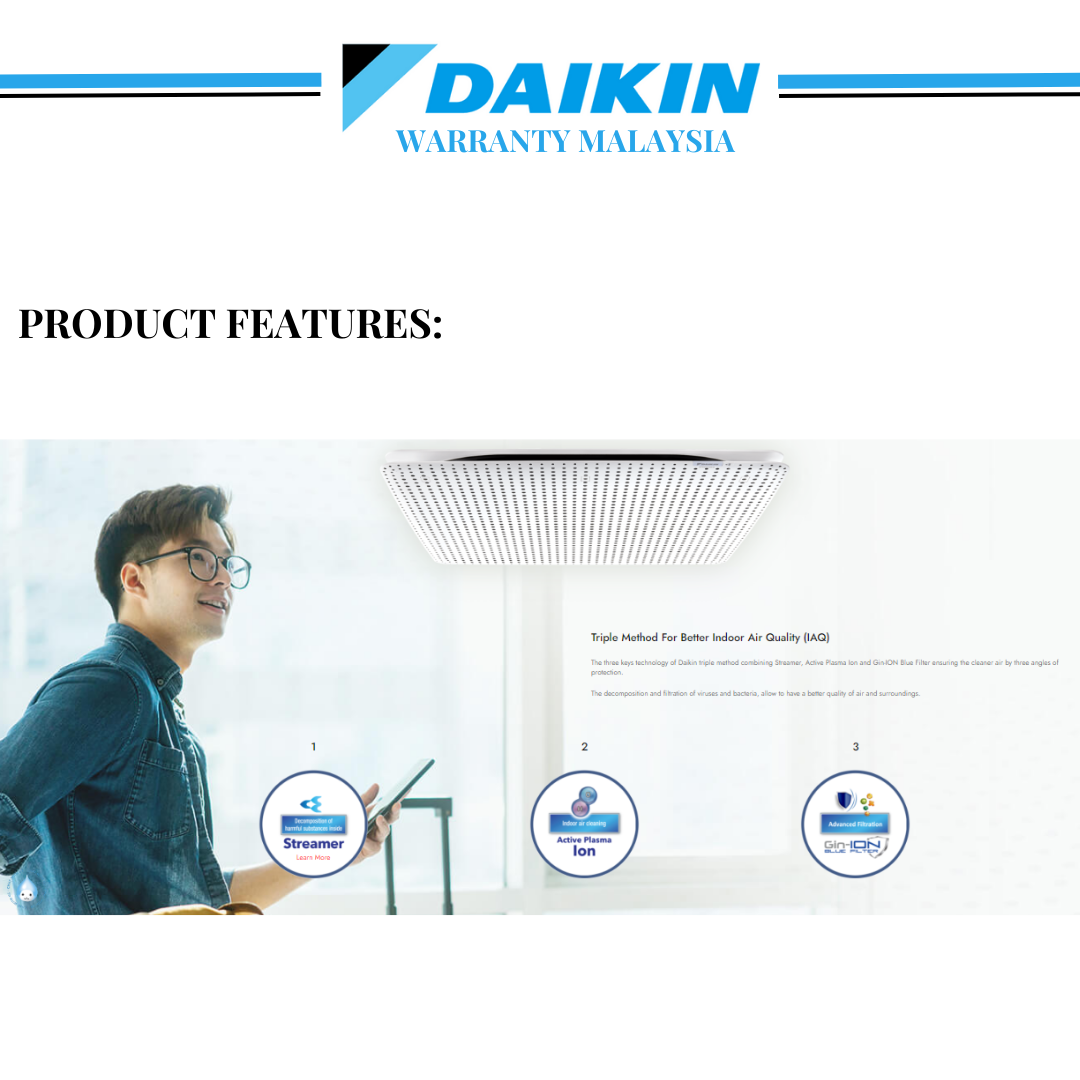 DAIKIN 3.0HP PREMIUM CASSETTE REVO MAX [INVERTER] FCFG85A/RZFG85A-3CKY ...
