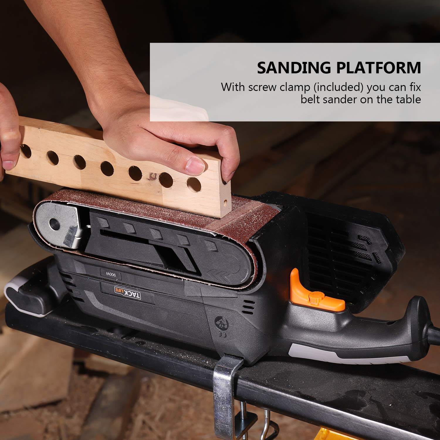 C31/TACKLIFE Belt Sander, 7.5A 900W, 321-Inch Bench Sander, Variable ...