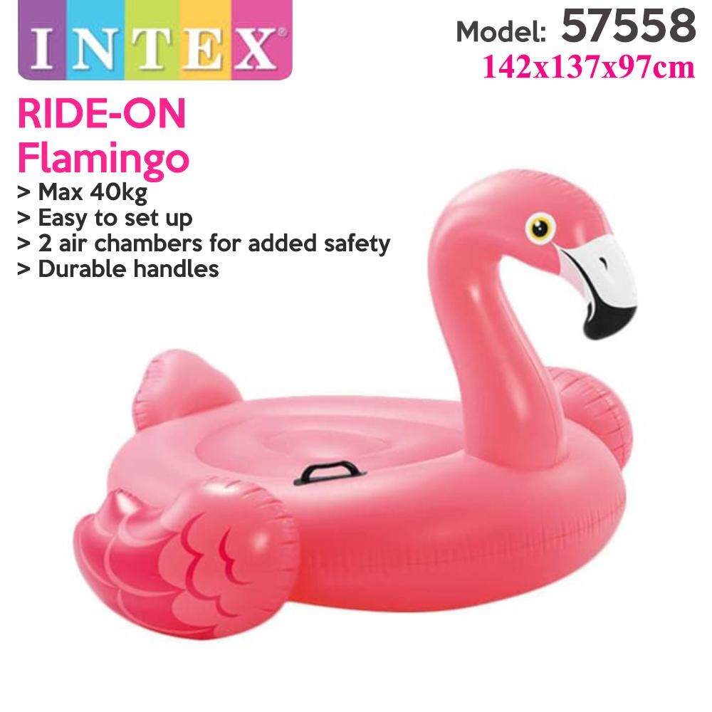 Intex 57558 Inflatable Ride On Giant Flamingo Pool Float Raft Lounge ...