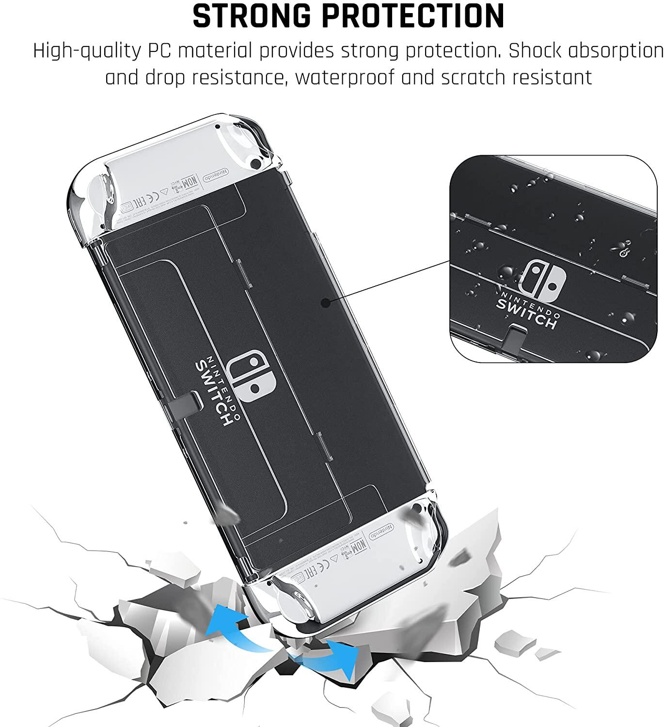 Nintendo Switch OLED / V2 / Switch Lite Detachable Crystal Clear Hard ...