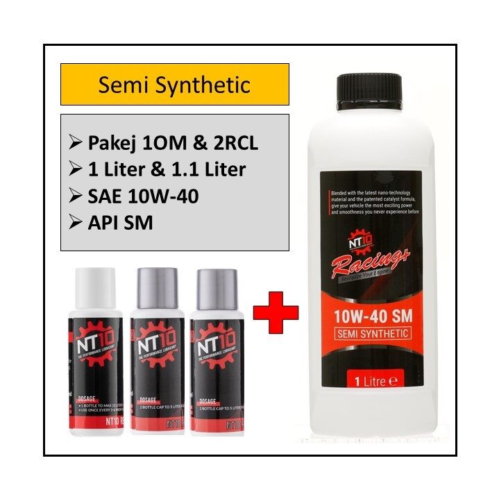 NT10 Racing+ Motorcycle Engine Oil Semi Synthetic 10W-40 1.1 Liter【1 x ...