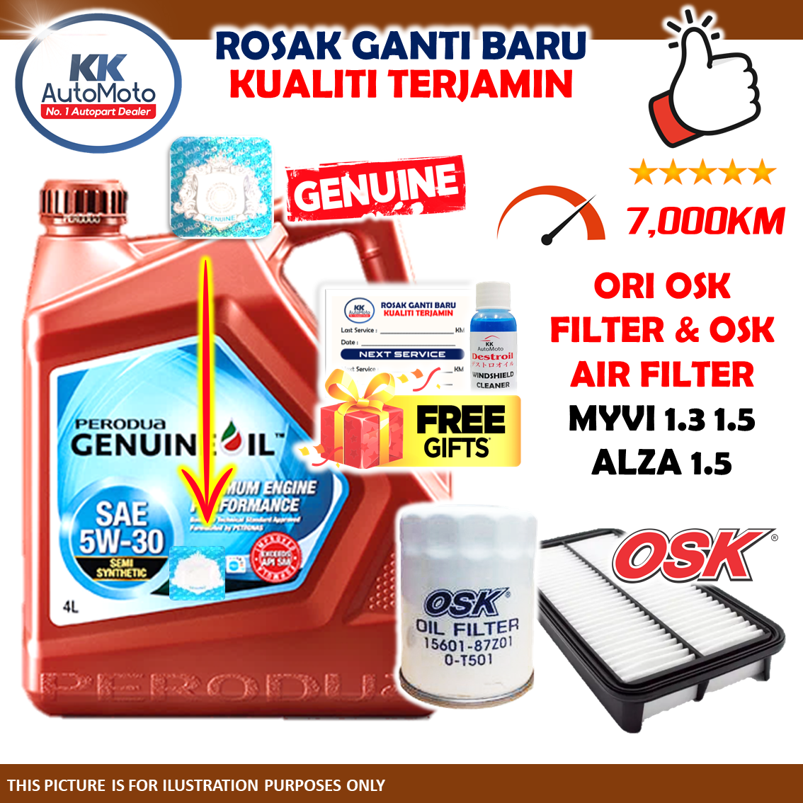 Perodua Alza Myvi 1.3 1.5 LagiBest Icon - Semi 5W-30 5W 30 5W30 Perodua ...