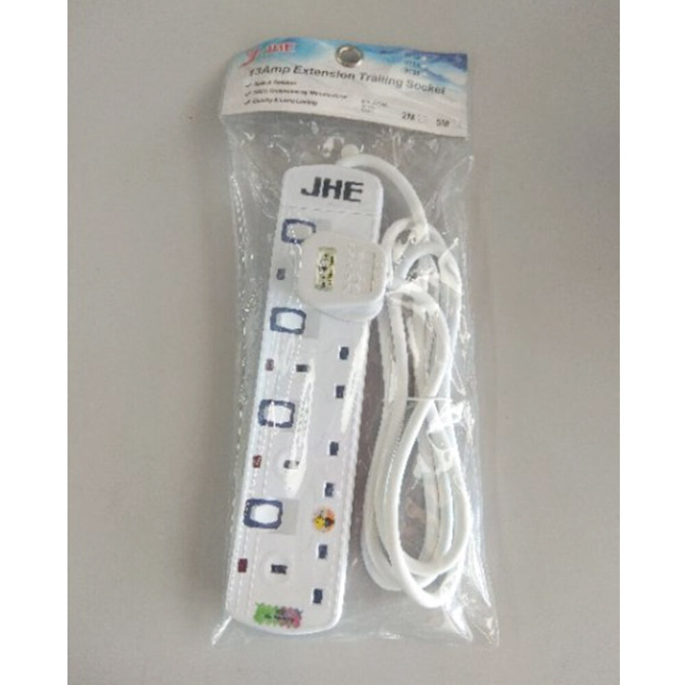 Extension Trailing Socket 13A - 4 gang socket with 2 meter wire cable ...