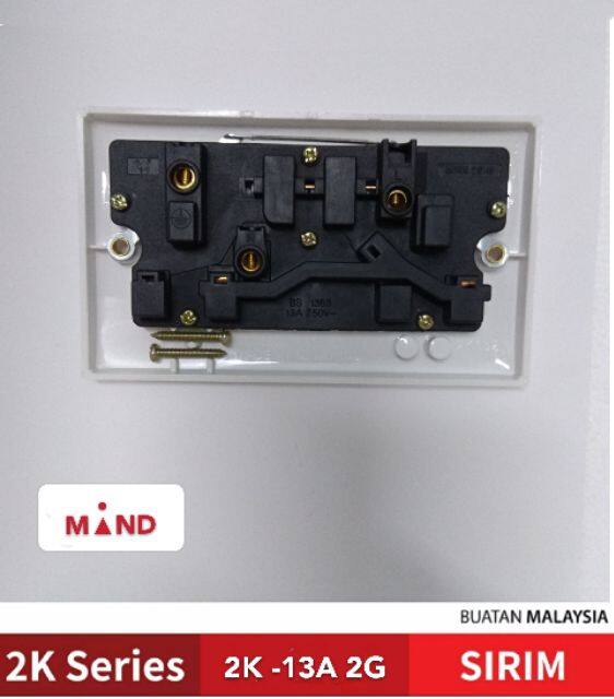 MIND 2K SERIES 13A 2 Gang Switch Socket Outlet