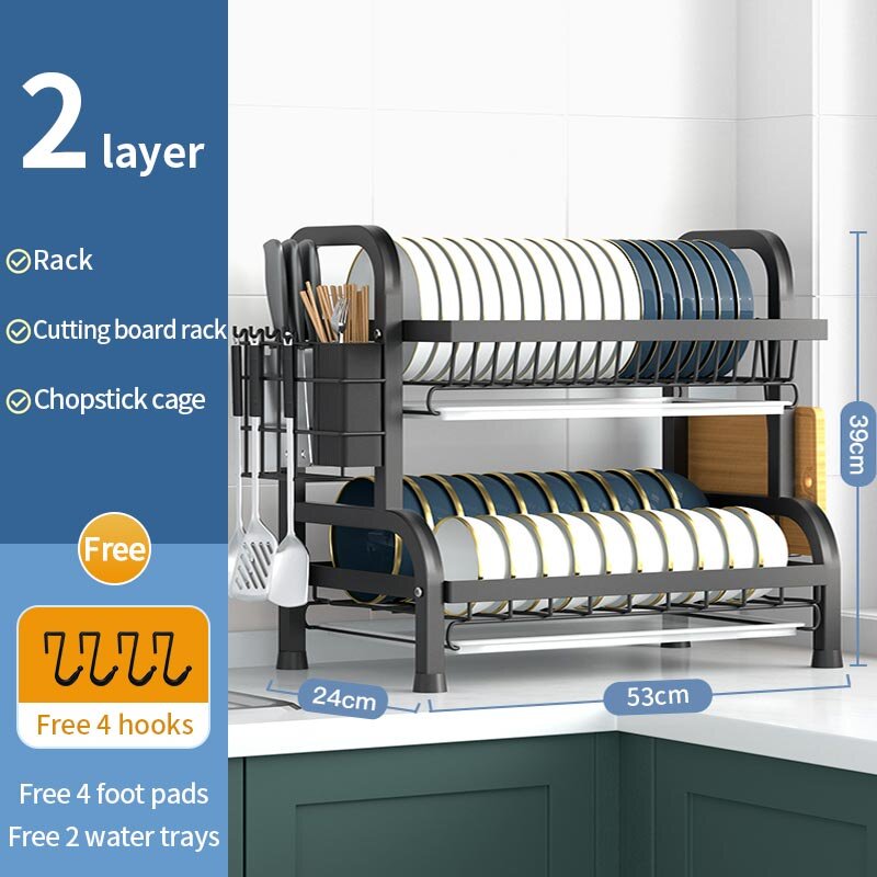 DYK Rak Pinggan Stainless Steel Dish Rack Rak Dapur Kitchen Dish ...