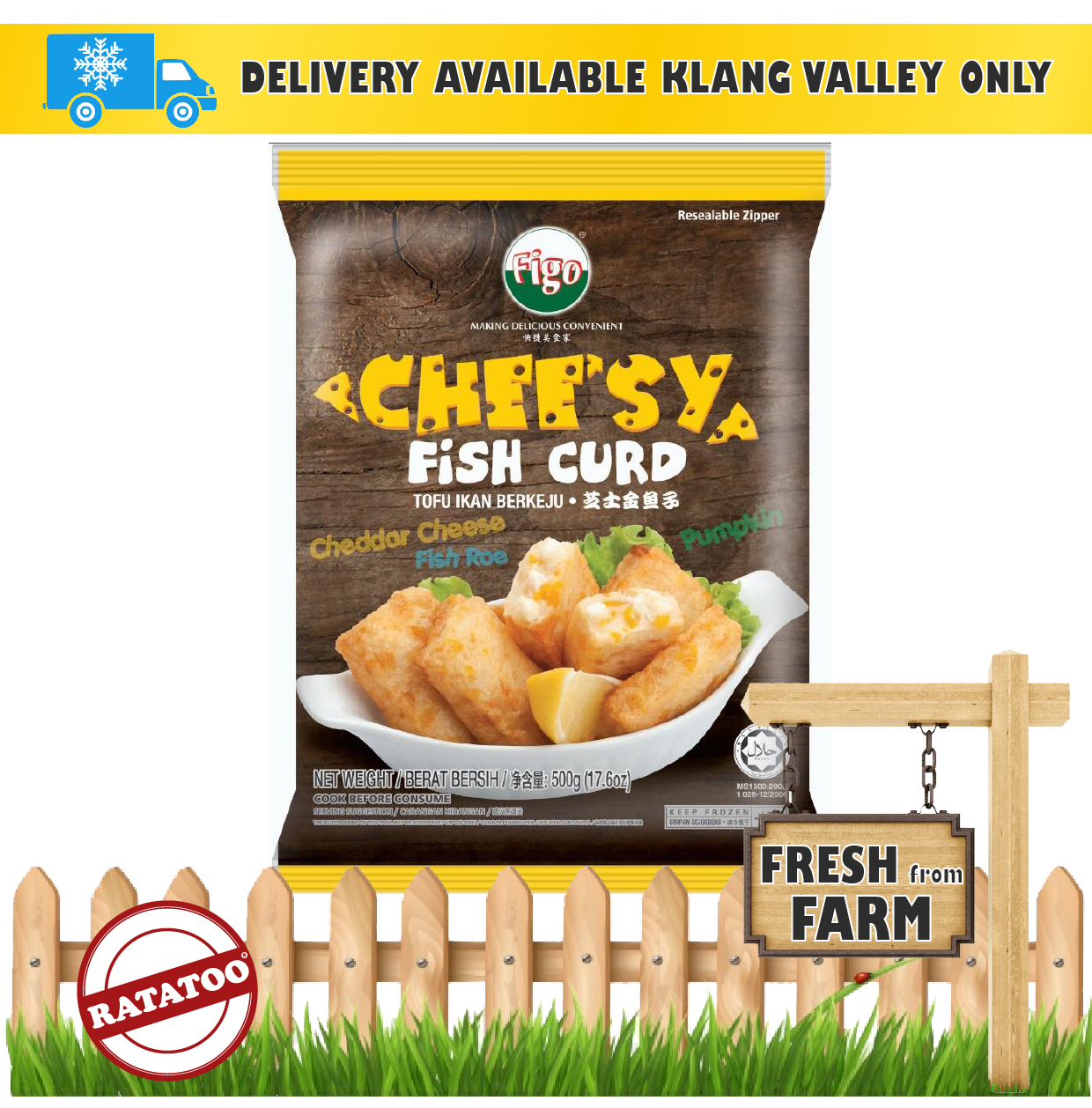 FISH CAKE Figo Cheesy Fish Curd 500g RATATOO MARKET