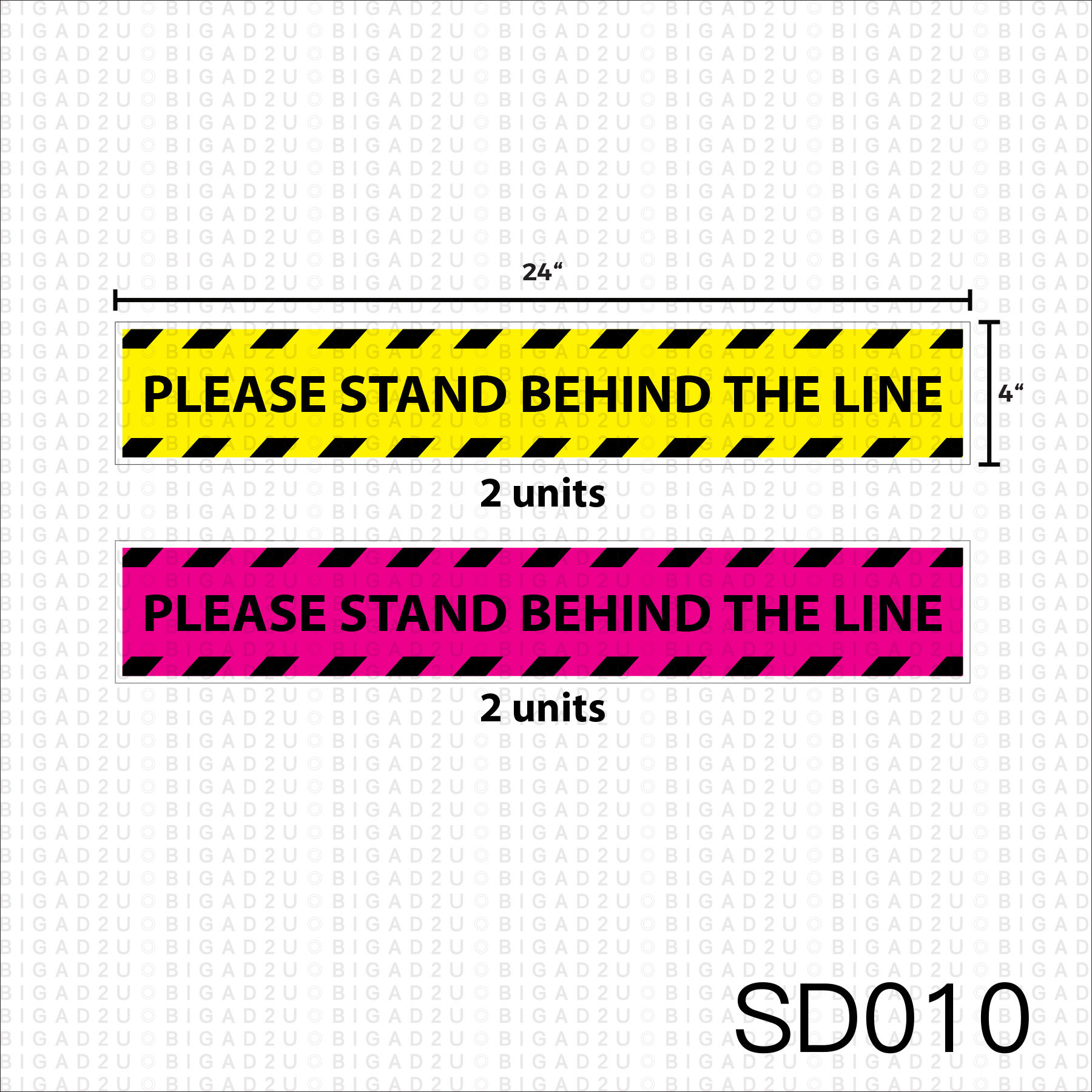 SOCIAL DISTANCING ANTI SLIP FLOOR STICKER Please Stand Behind Line 24x4