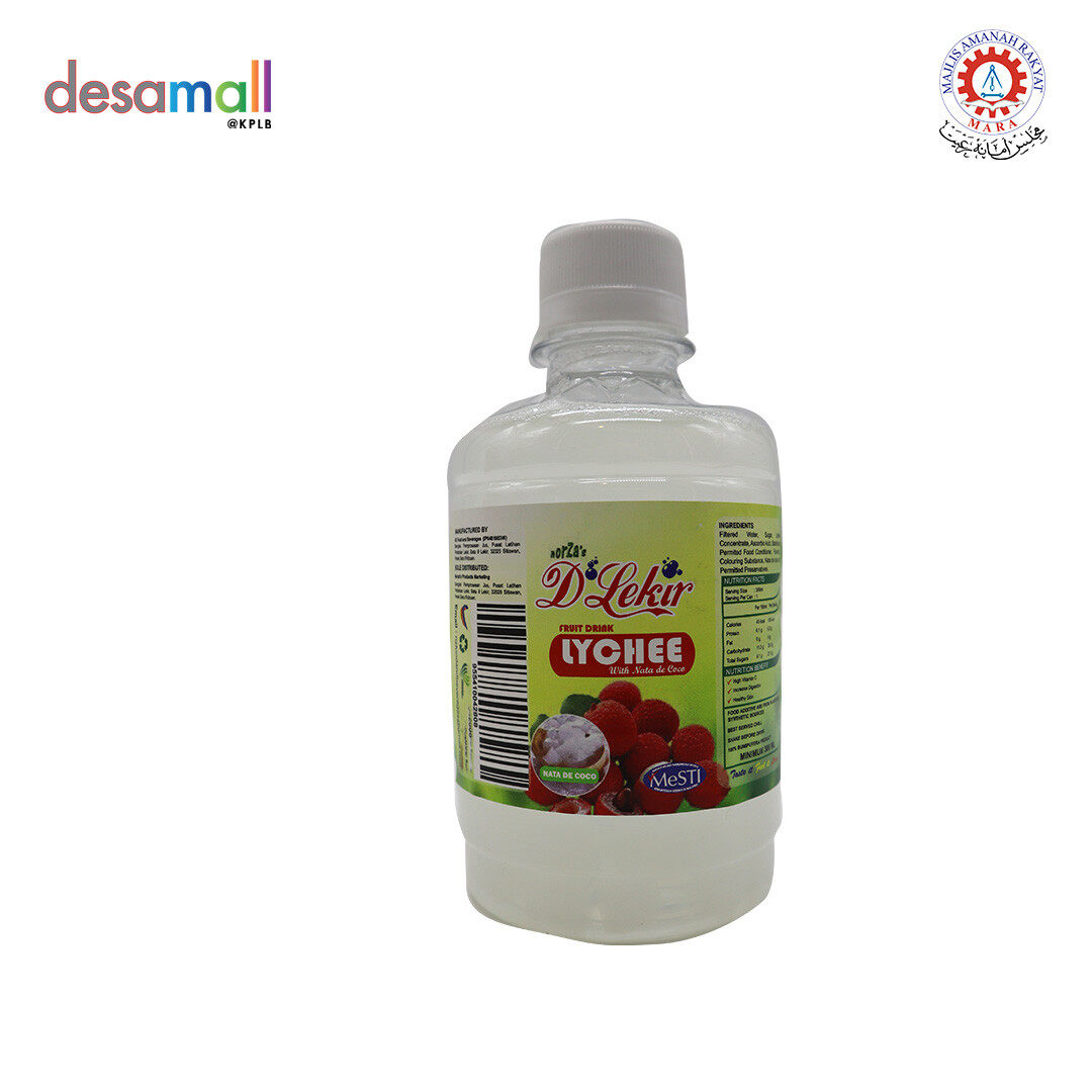 D'LEKIR Fruit Drink with Nata De Coco - Lychee (300ml)