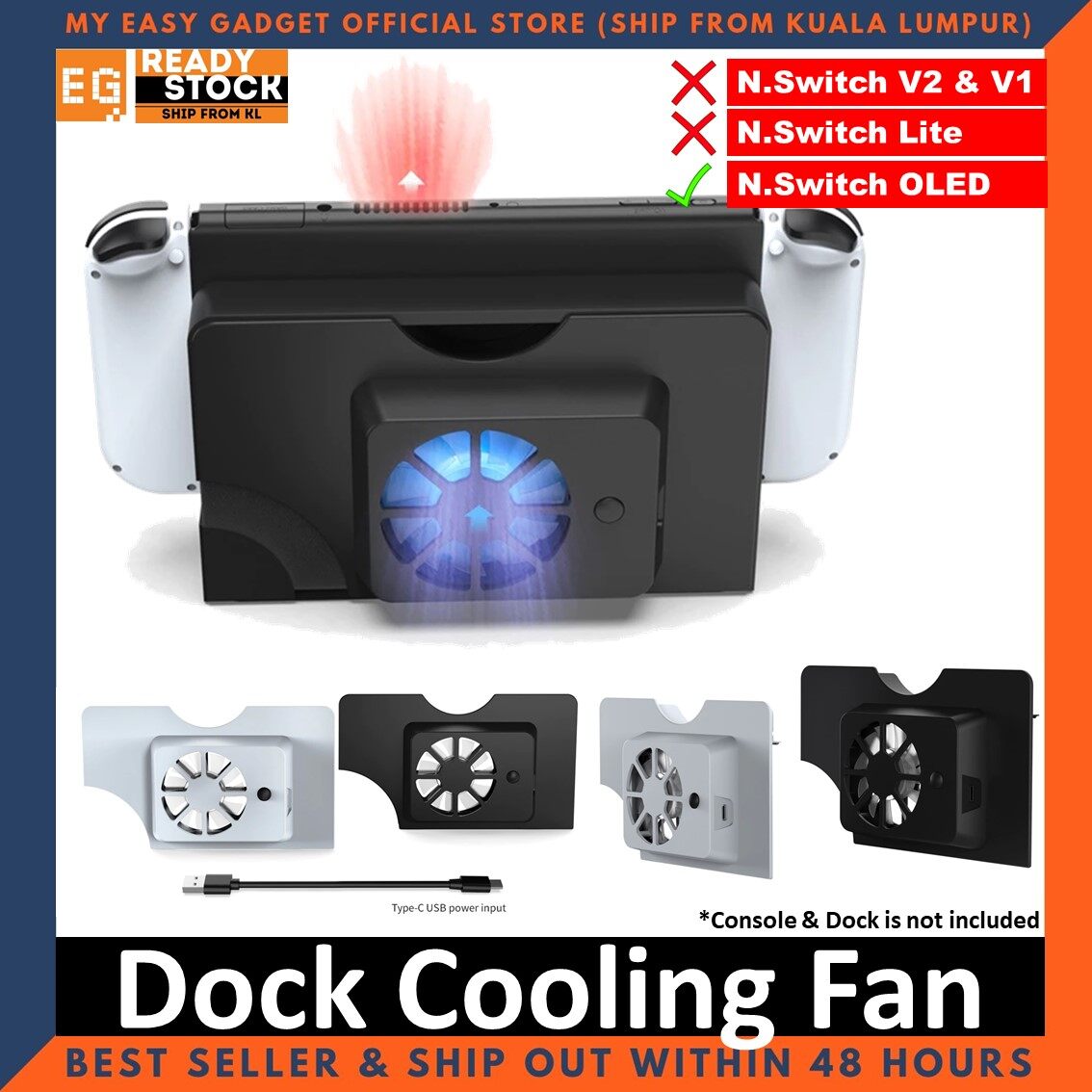 DOBE Nintendo Switch OLED Dock Cooling Fan TV Station Cooler TNS-1136
