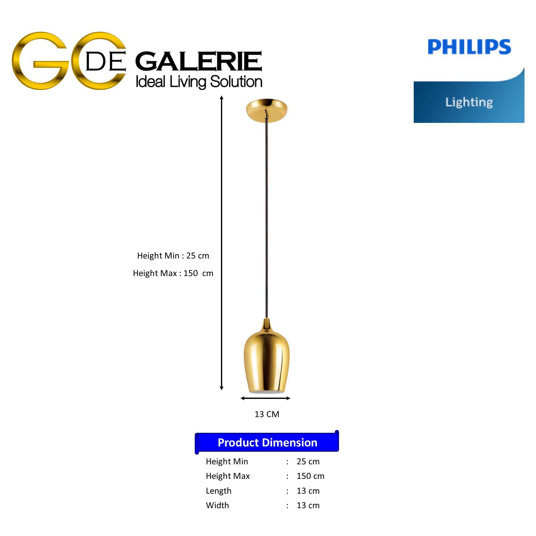 PENDANT LIGHT PHILIPS 41058 GD 1x24W 230V Gold | New PGMall
