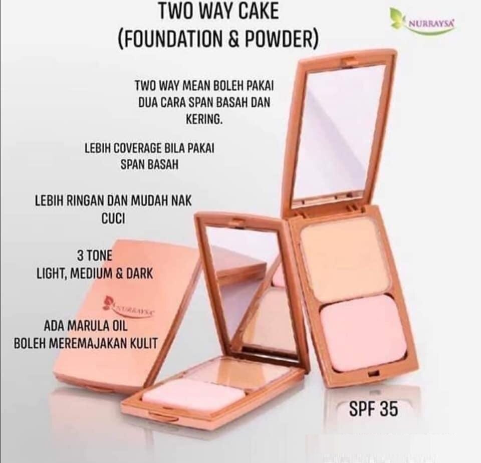 Foundation + Powder Nurraysa Mirracle Two Way Cake Powder Dark | PGMall