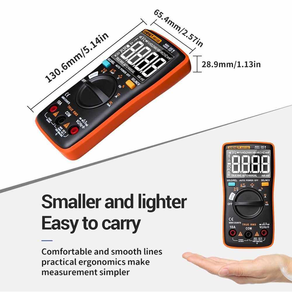 ANENG AN113D Digital Multimeter Electrical Meter 6000 Counts DC/AC ...