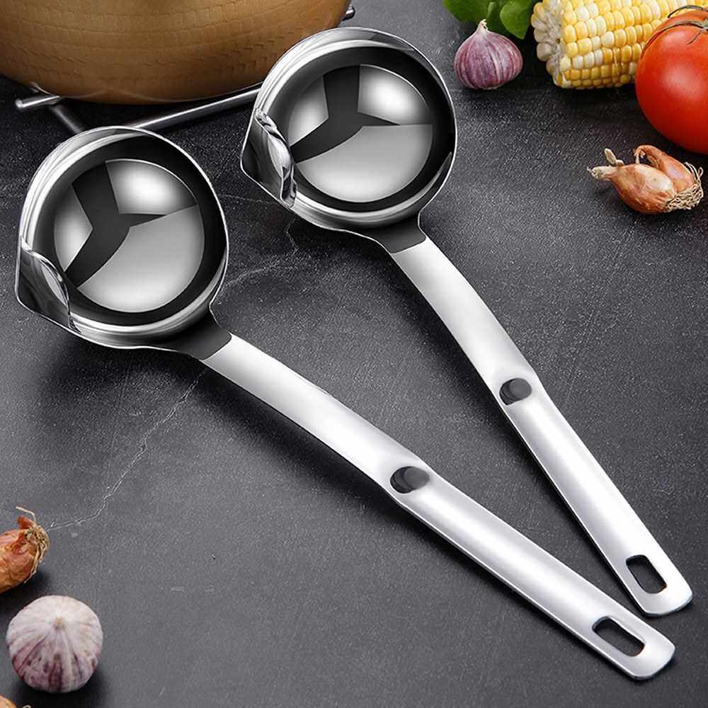 Soup Ladle Oil Fat Separator Stainless Steel Oil Filter Ladle Fat ...