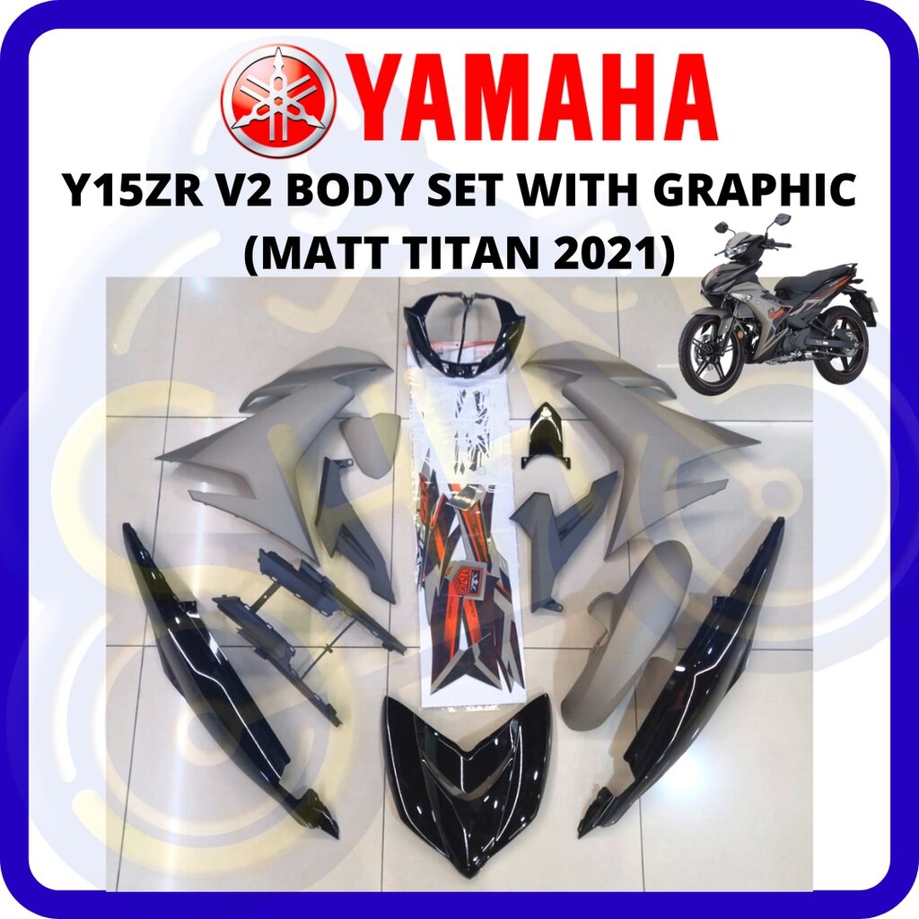 YAMAHA COVER SET BODY SET ORIGINAL MOTOR Y15ZR NEW COLOUR 2023 ORANGE ...