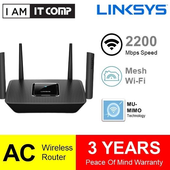 Linksys AC2200 Tri-Band Mu-Mimo Gaming Mesh Wifi Router - Black MR8300-AH