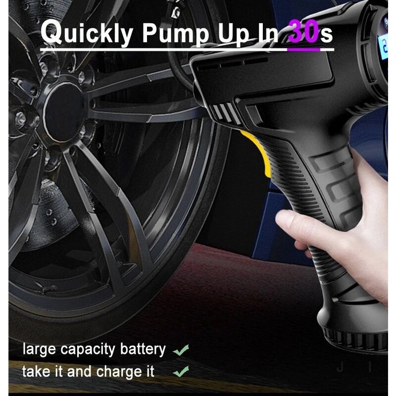 Air Pump Tyre Car Electric Inflator Portable Pump Tayar Kereta Digital ...