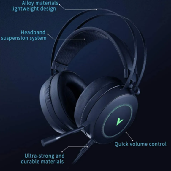 RAPOO VH610 Virtual 7.1 Surround Sound Wired Gaming Headset with LED Backlit / ANC Function ...