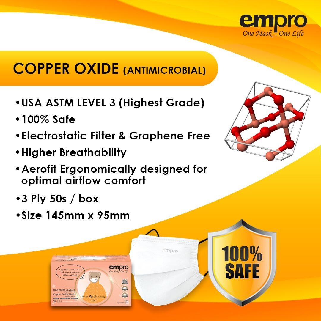EMPRO Copper Oxide Children/ Slim Face Adult 3 Ply Surgical Medical ...