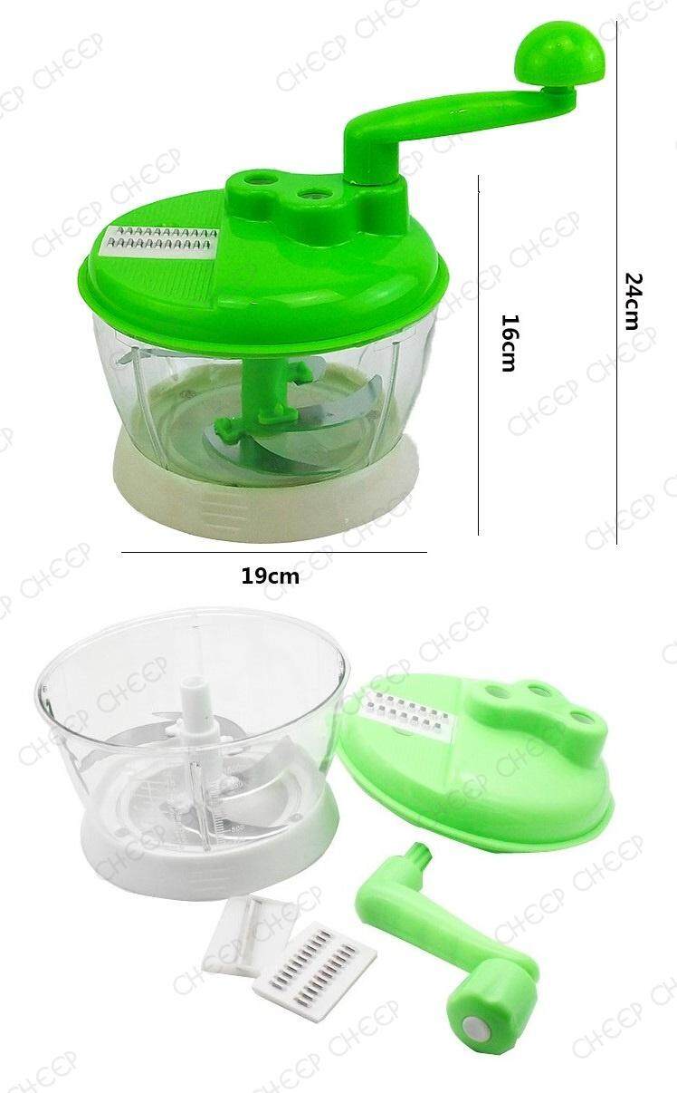 UPGRADED Super Large 3 Speed Manual Food Processor 4 Blade Multi ...