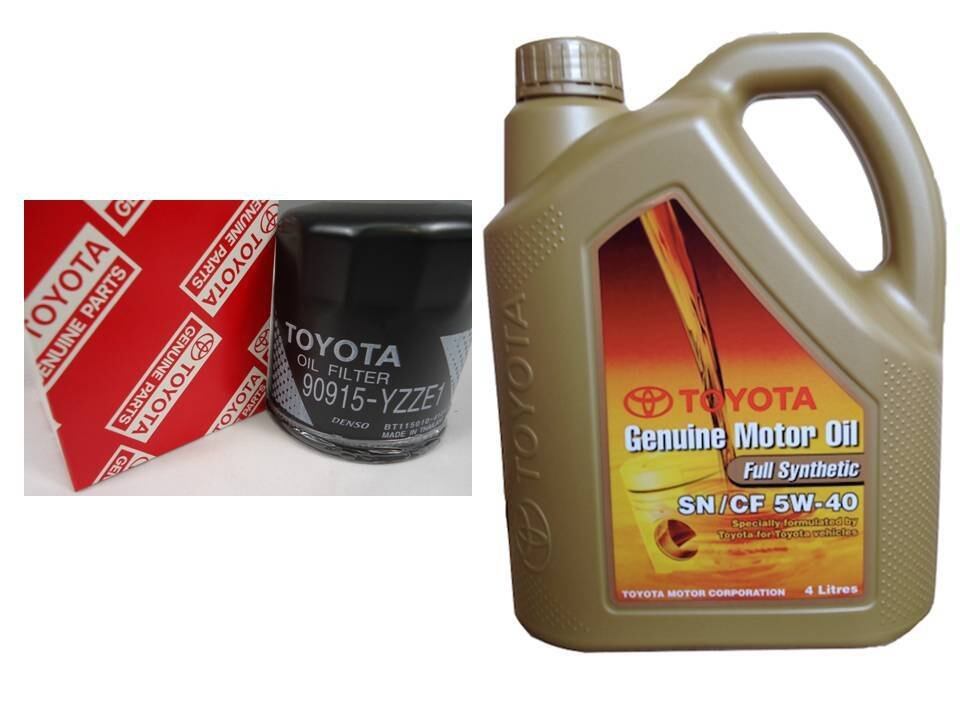 Toyota Oil Filter 90915-YZZE1 + Toyota SN/CF 5W-40 Full Synthetic- 4 ...