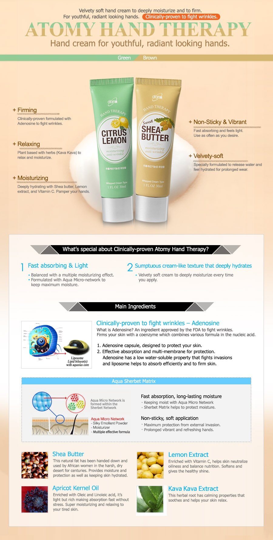 ATOMY Hand Therapy Cream (Green & Brown)