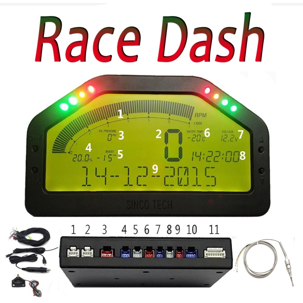 Generic Dash Race Display - FULL SENSOR KIT, Dashboard LCD Screen ...