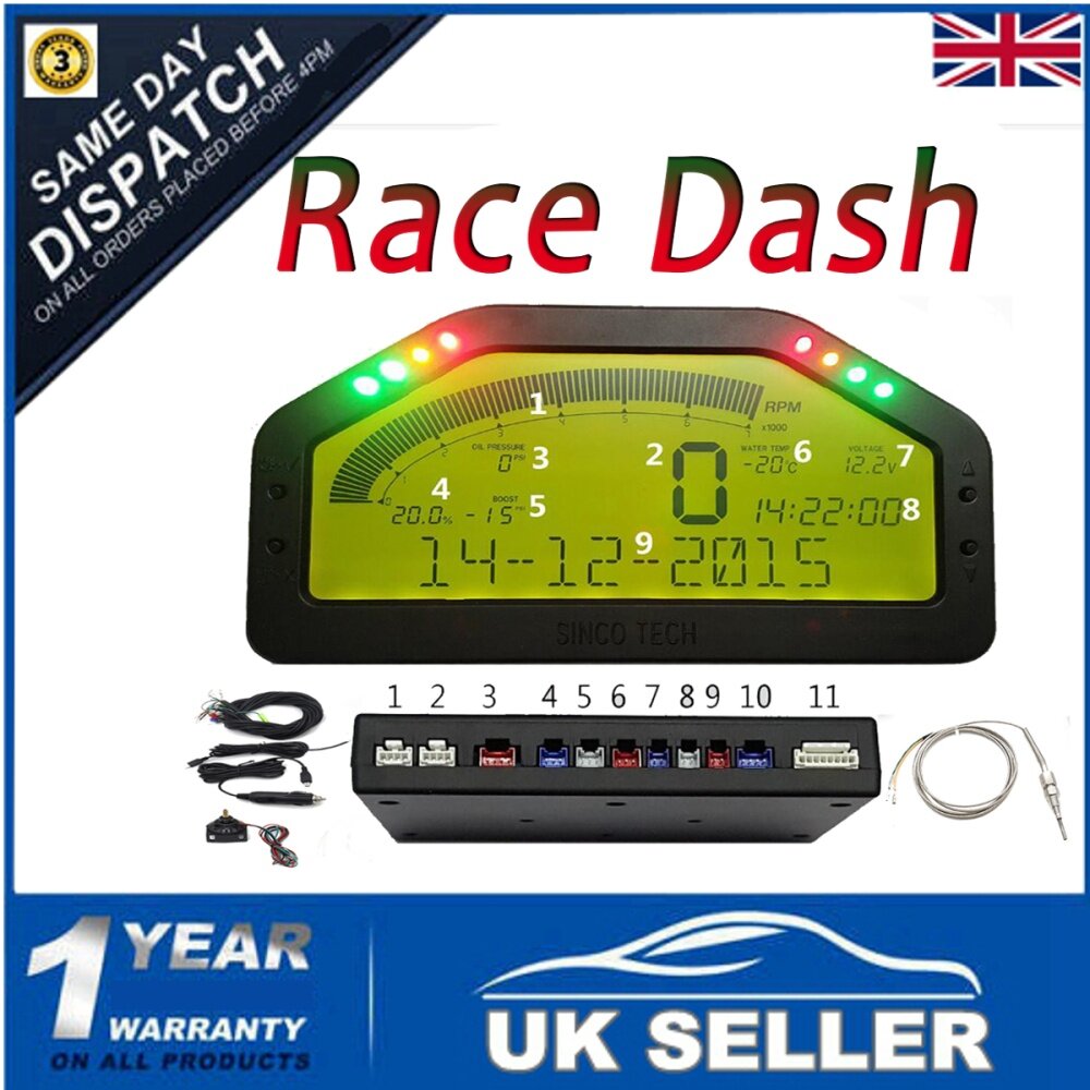 Generic Dash Race Display - FULL SENSOR KIT, Dashboard LCD Screen ...