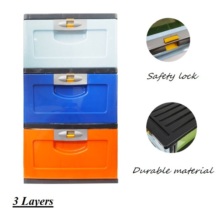 Multi Function Colourful Drawer With Lock Layer Storage Box Organiser 2 ...